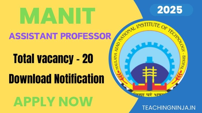 MANIT Assistant Professor Recruitment 2025