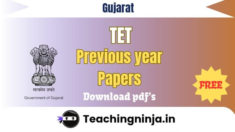Gujarat TET 2024 Previous Question Papers pdf download link