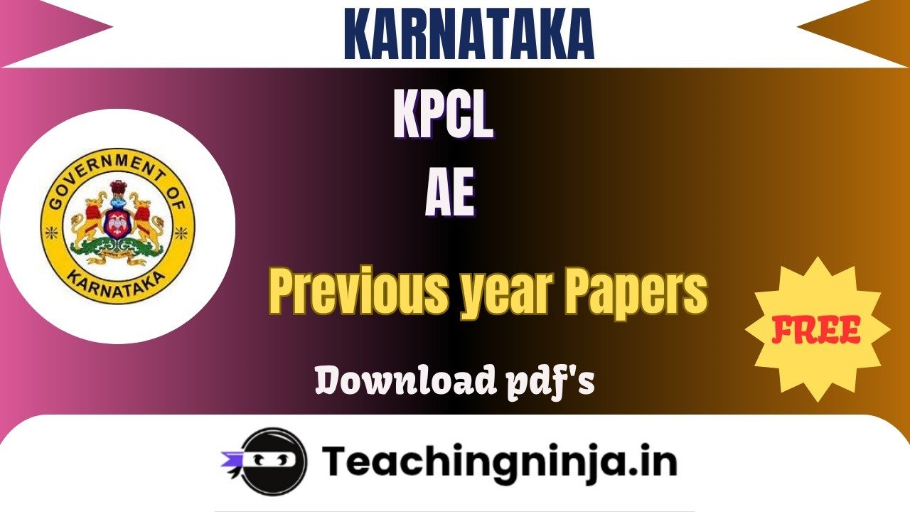 KPCL AE Upto 2024 Previous Papers Download Free Pdf