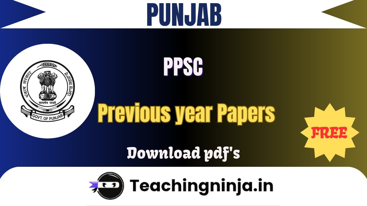 PPSC 2024 Previous Year Question Papers Free Pdfs Download