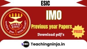 ESIC IMO 2025 Previous Papers Pdf Free Download